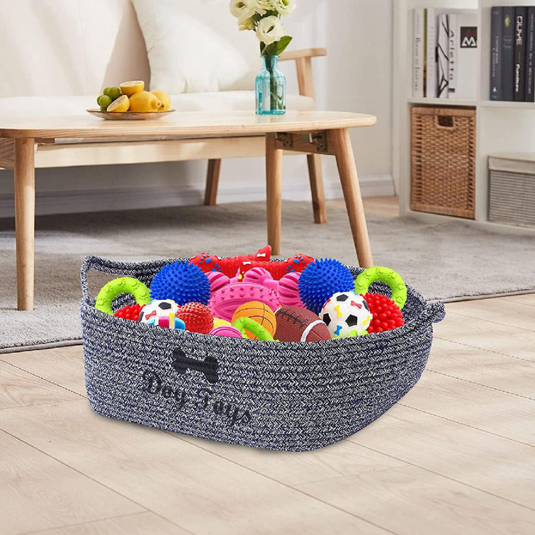 Rosecliff Heights Dog Toy Basket Fabric Wayfair rosecliff-heights-dog-toy-basket-fabric-wayfair